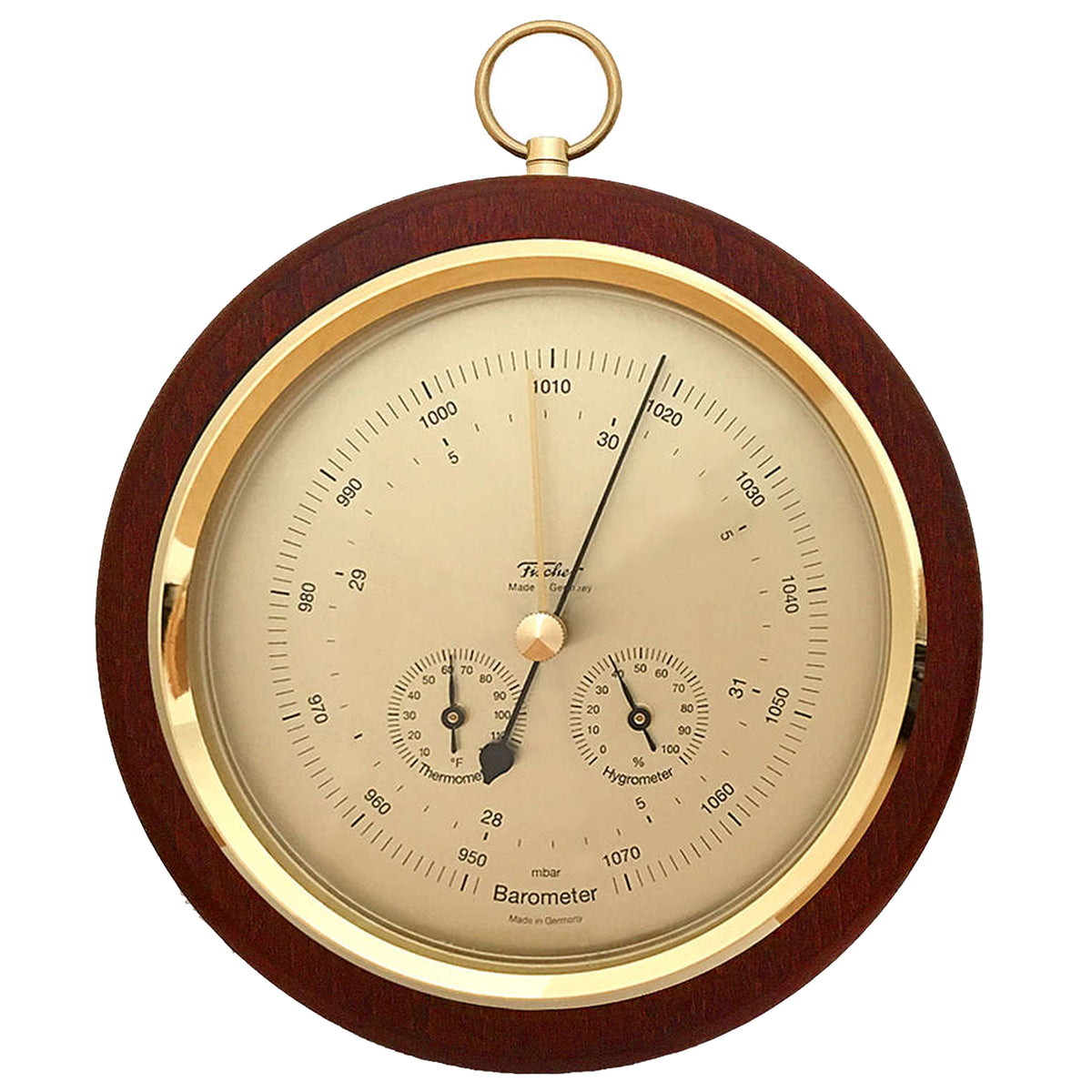 Fischer Barometer with Thermometer & Hygrometer 7.9" - 1694R-22 (US Ve ...