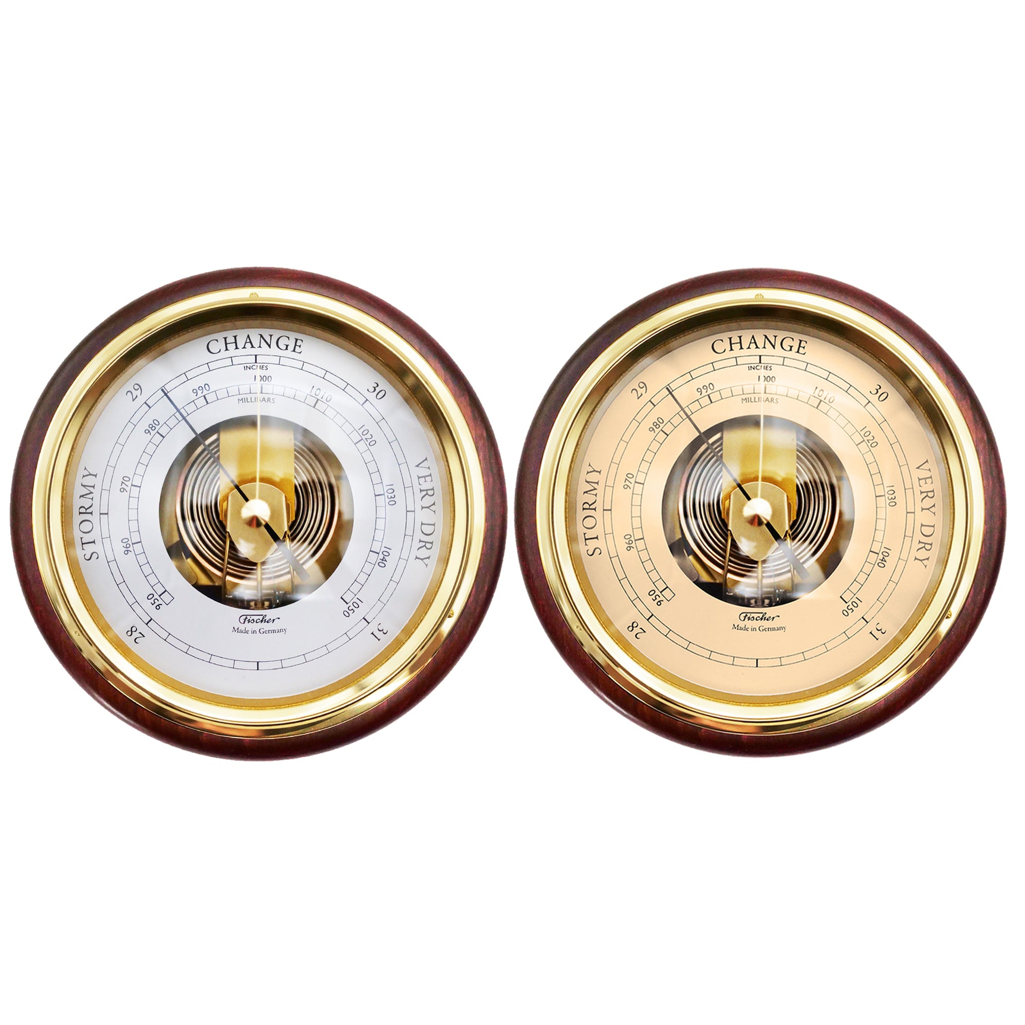 Fischer Barometer Brass-Mahogany 170 mm / 6.7" - 1434B-22 (US Version ...